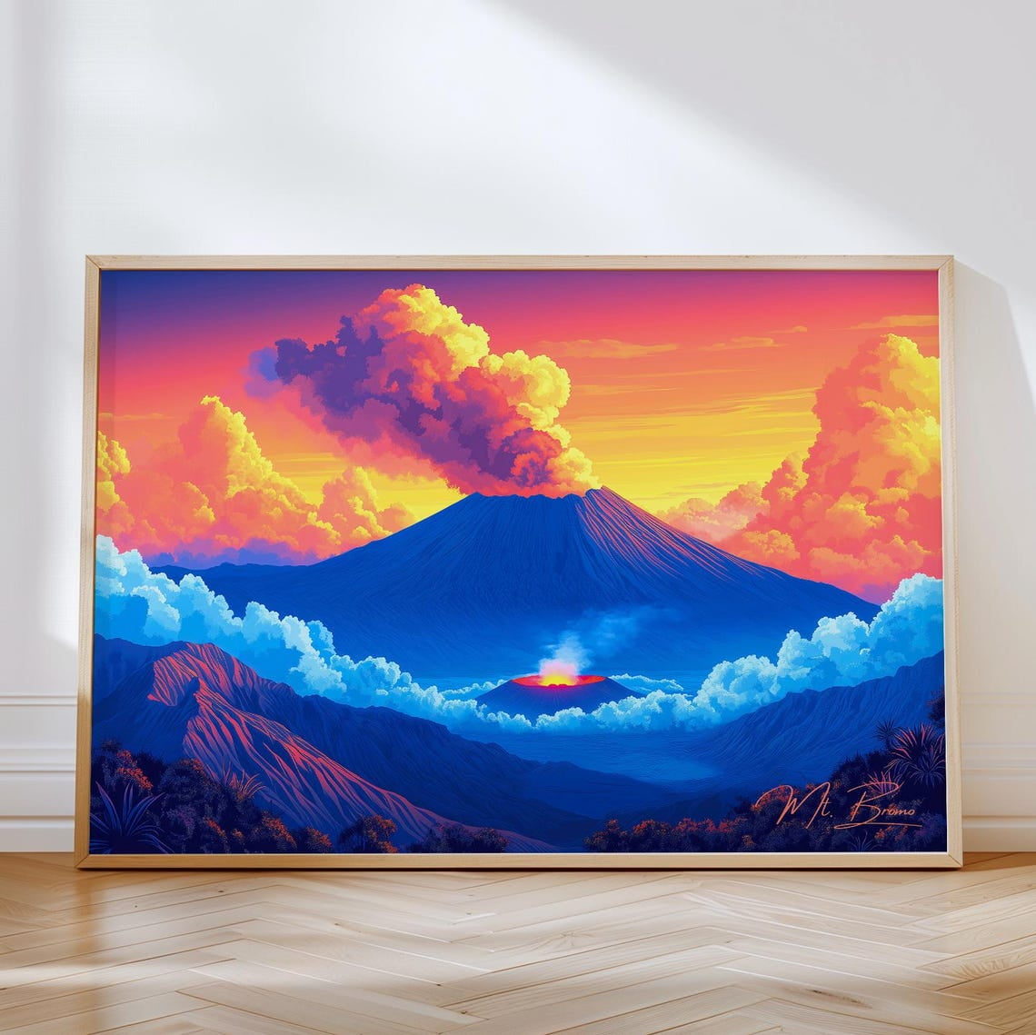 Mount Bromo Horizontal Travel Print - Indonesia Wall Art Framed Poster ...