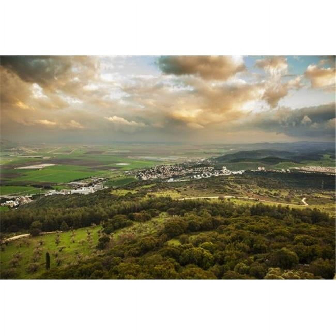 Mount Carmel with Glowing Clouds Over Jezreel Valley - Israel Poster ...