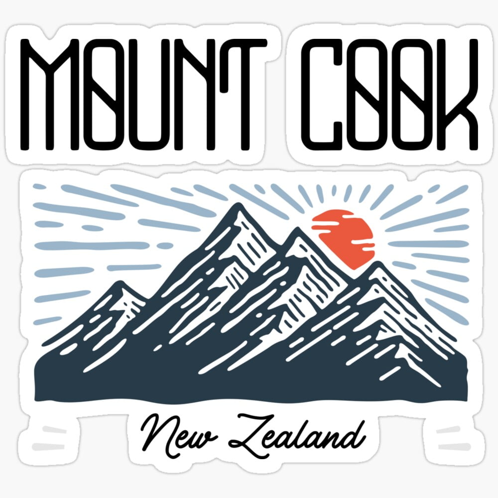 Mount Cook Aoraki Sticker Phone Decal Water Bottle Stickers Car Decals ...