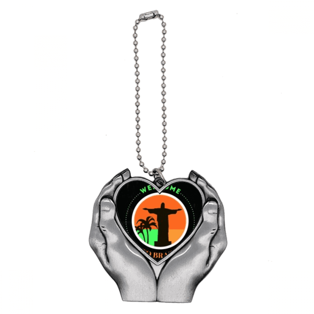 Mount Corcovado Brazil Cultural Element Car Keychain Heart Pendant ...