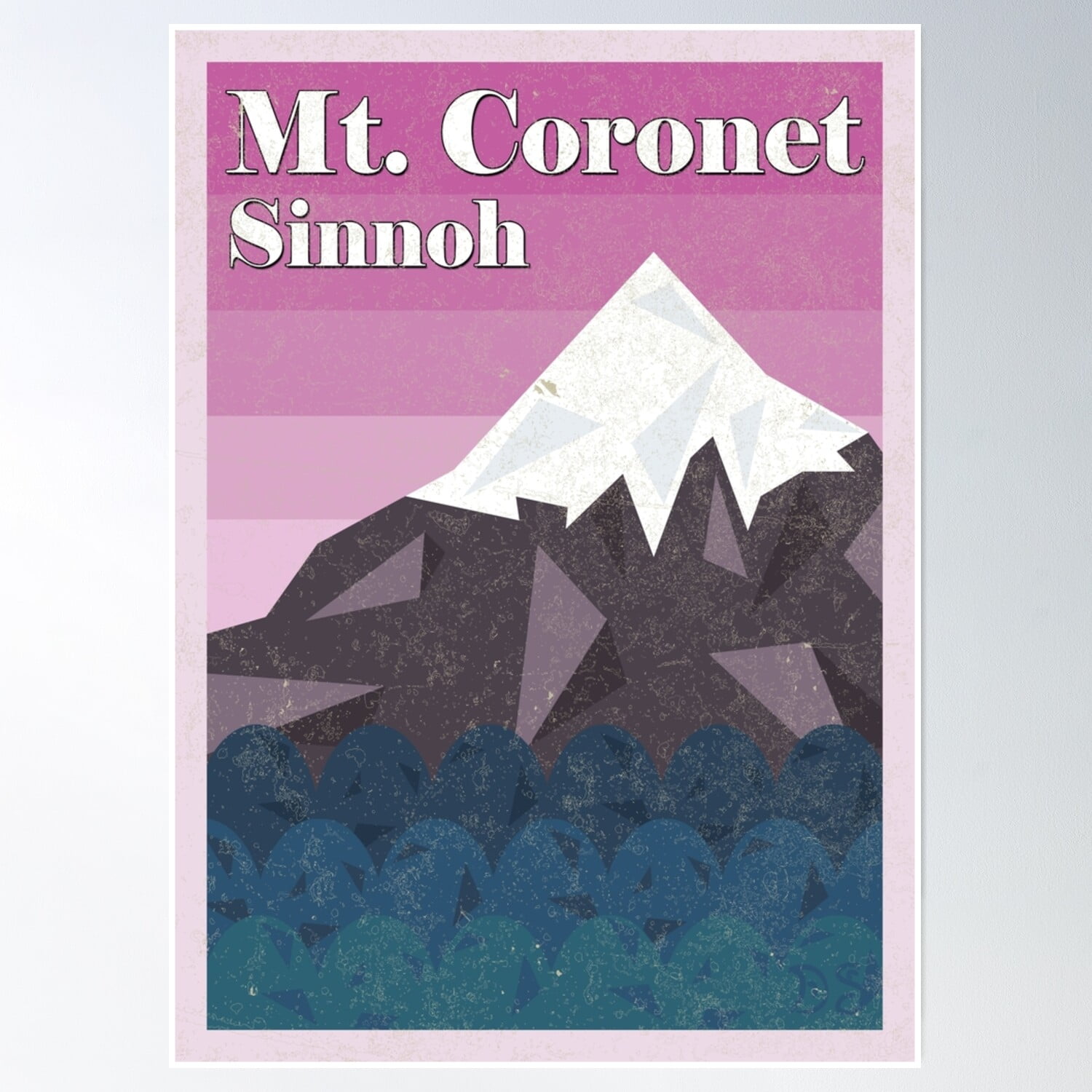 Mount Coronet (Grunge Texture) Poster Wall Art, Modern Wall Decor ...