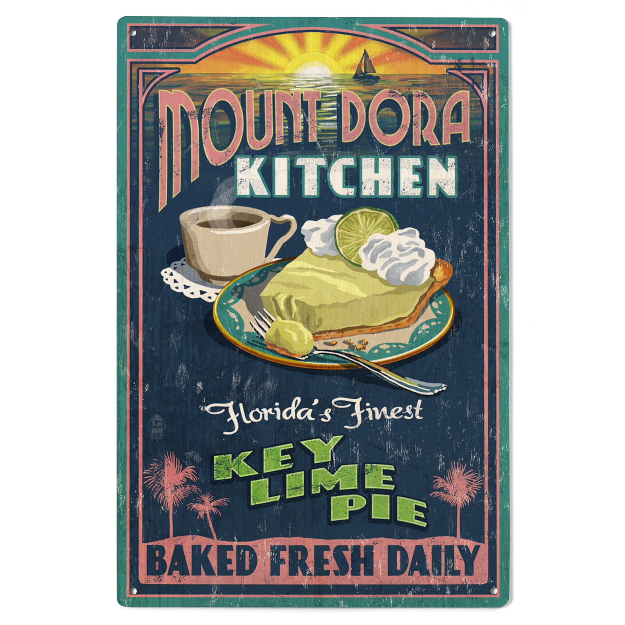 Mount Dora, Florida, Key Lime Pie Sign Birch Wood Wall Sign (6x9 Rustic ...