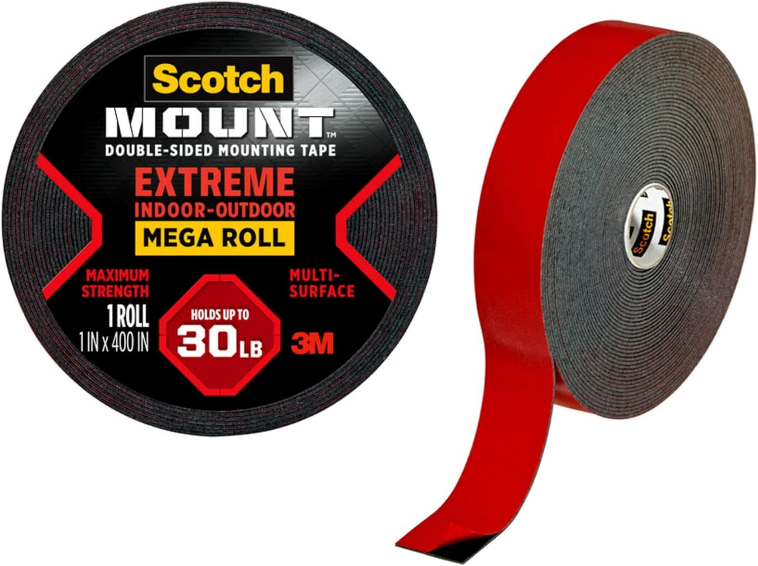 Mount Double Sided Mounting Tape Heavy Duty, Black Extreme Tape, 1 Roll ...