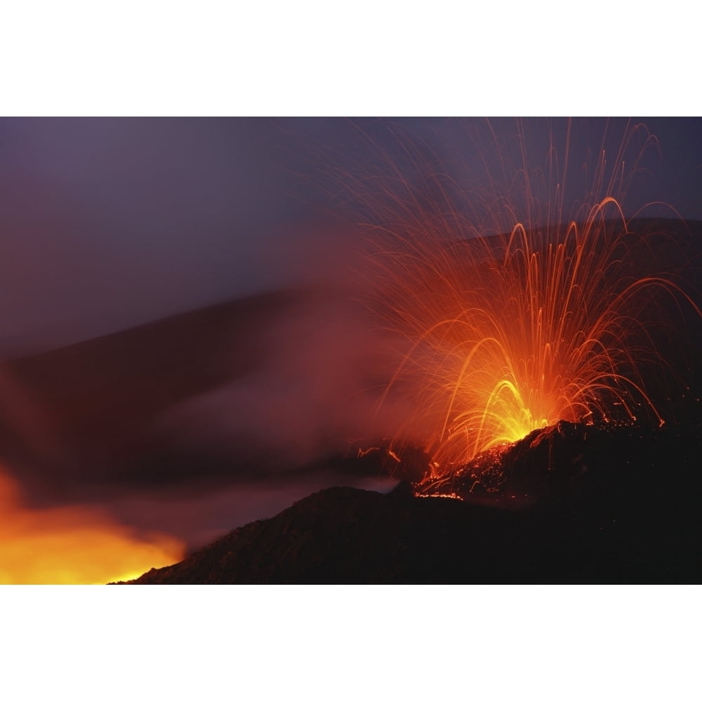 Mount Etna eruption Sicily Italy Poster Print - Walmart.com