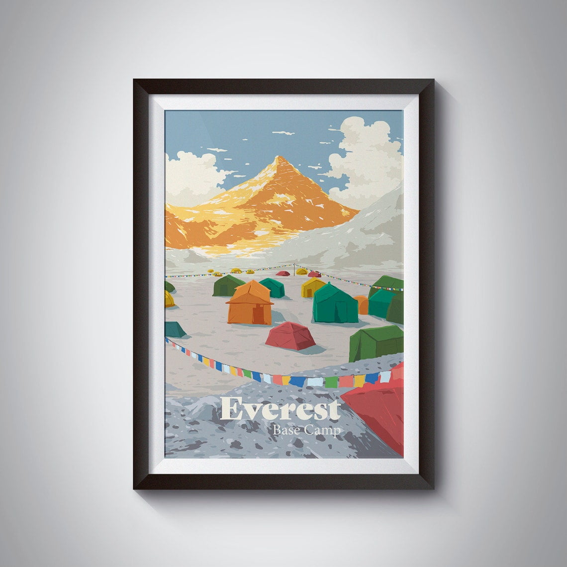 Mount Everest Base Camp Poster, Travel Print, Highest Mountain, Seven ...