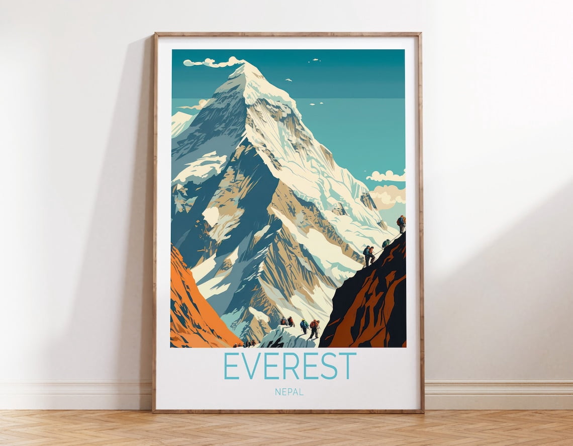 Mount Everest Nepal Himalaya Mountain Peak Print, Unframed Paper Print ...