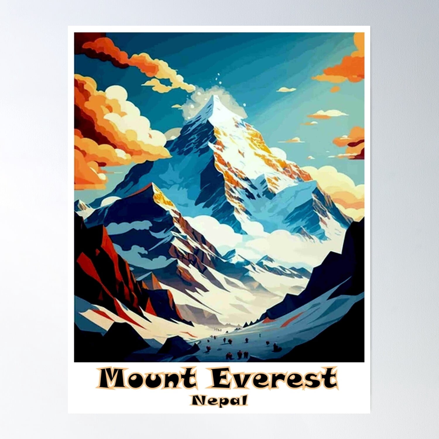 Mount Everest Nepal Travel And Tourism Advertising Print Poster Wall ...