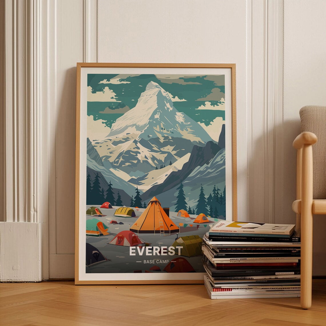 Mount Everest Poster, Adventure Travel Decor, Himalayan Mountains ...