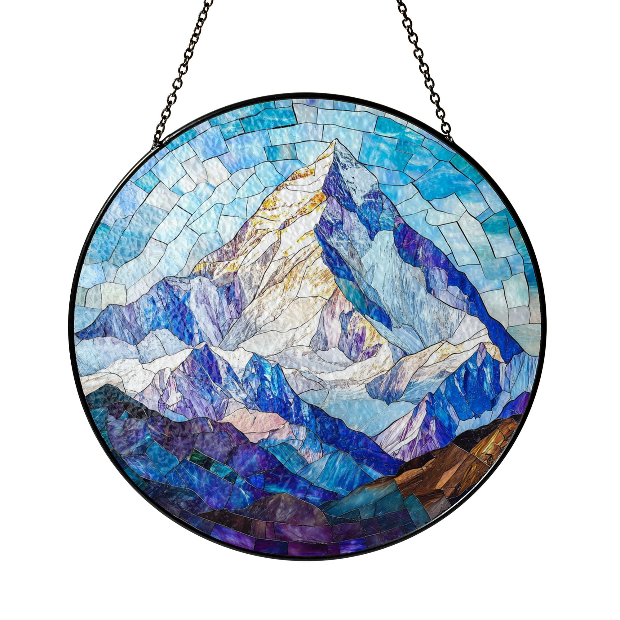 Mount Everest Stained Glass Suncatcher - Custom Name Nepal/Tibet Scenic ...