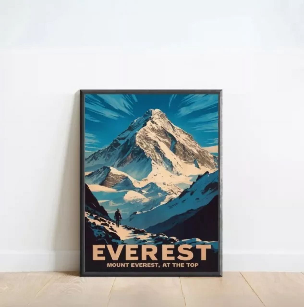 Mount Everest Vintage Travel Poster - Mount Everest Print NO FRAMED ...