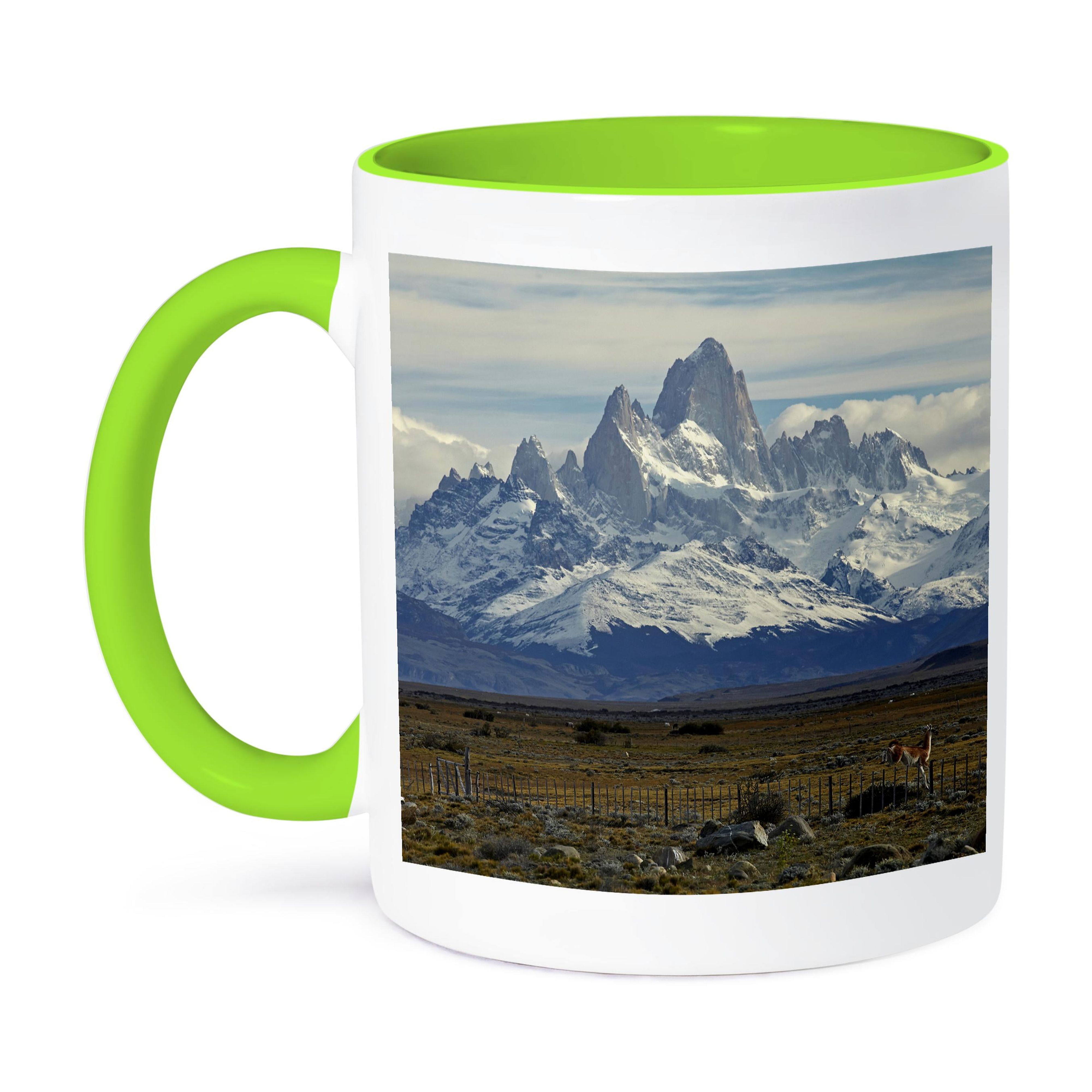 Mount Fitz Roy, Los Glaciares Np, Guanacos, Patagonia, Argentina, 15oz ...