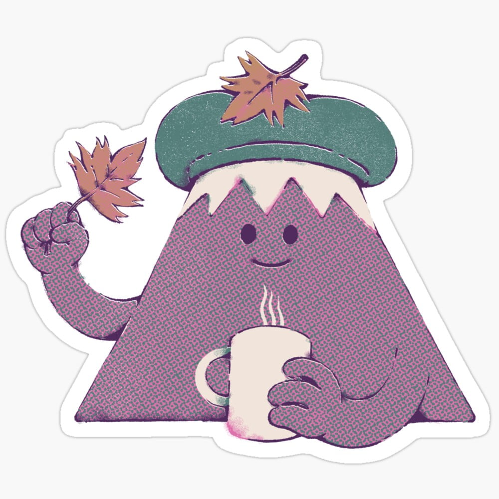 Mount Fuji Autumn Sticker Phone Decal Water Bottle Stickers Car Decals ...