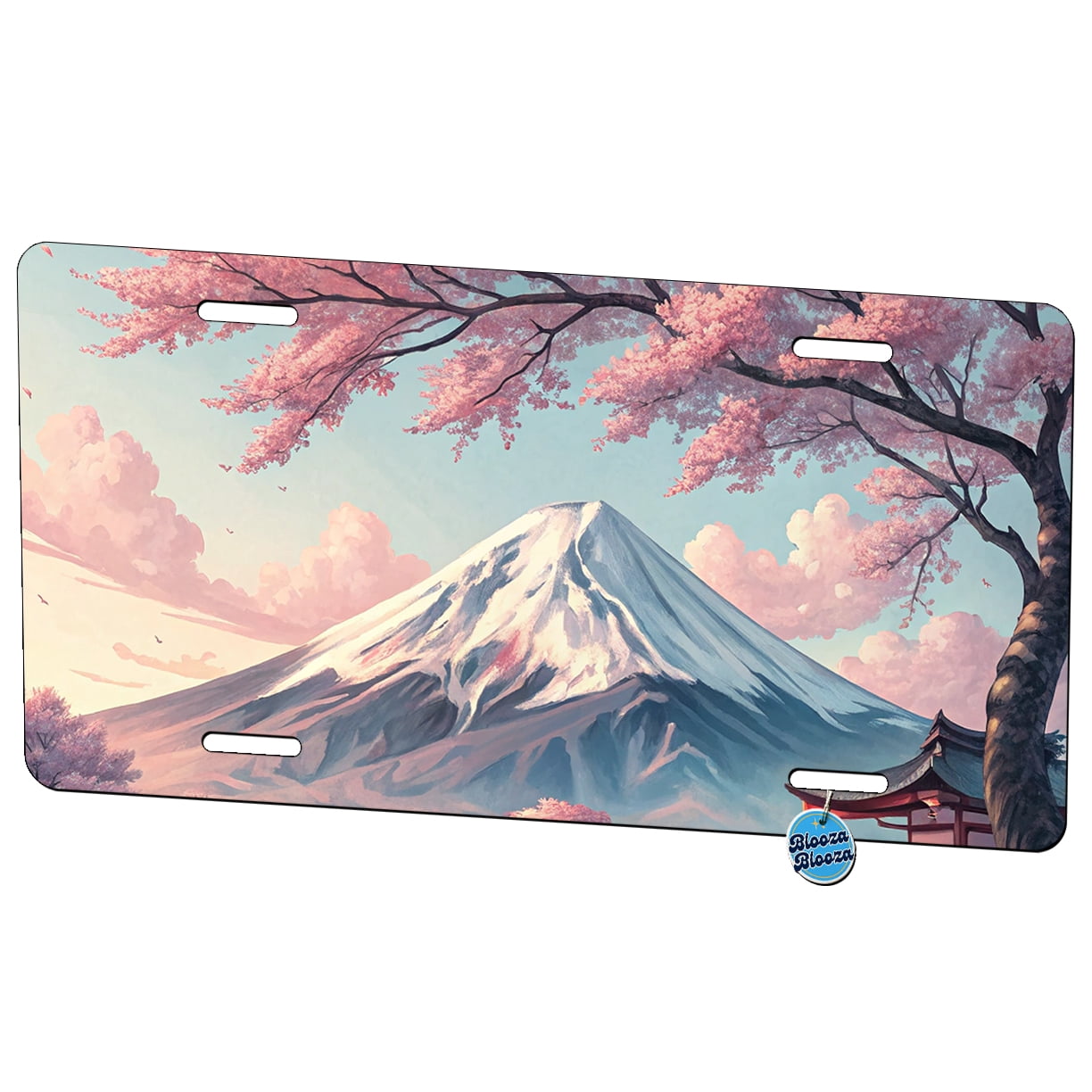 Mount Fuji During Cherry Blossom Season Japan Metal Novelty License ...
