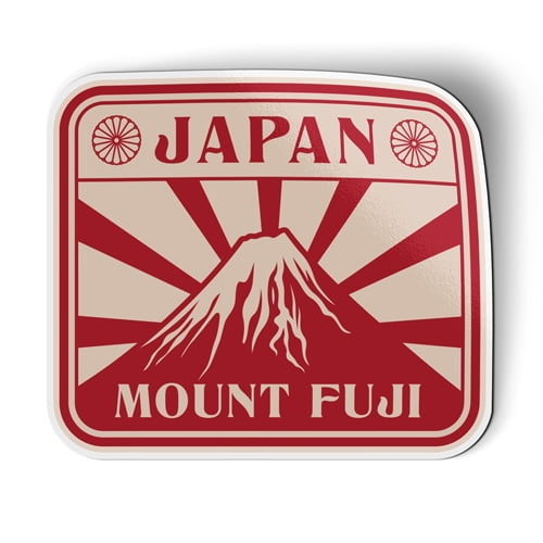 Mount Fuji Japan Travel Stamp - 5" Magnet for Car Locker Refrigerator ...