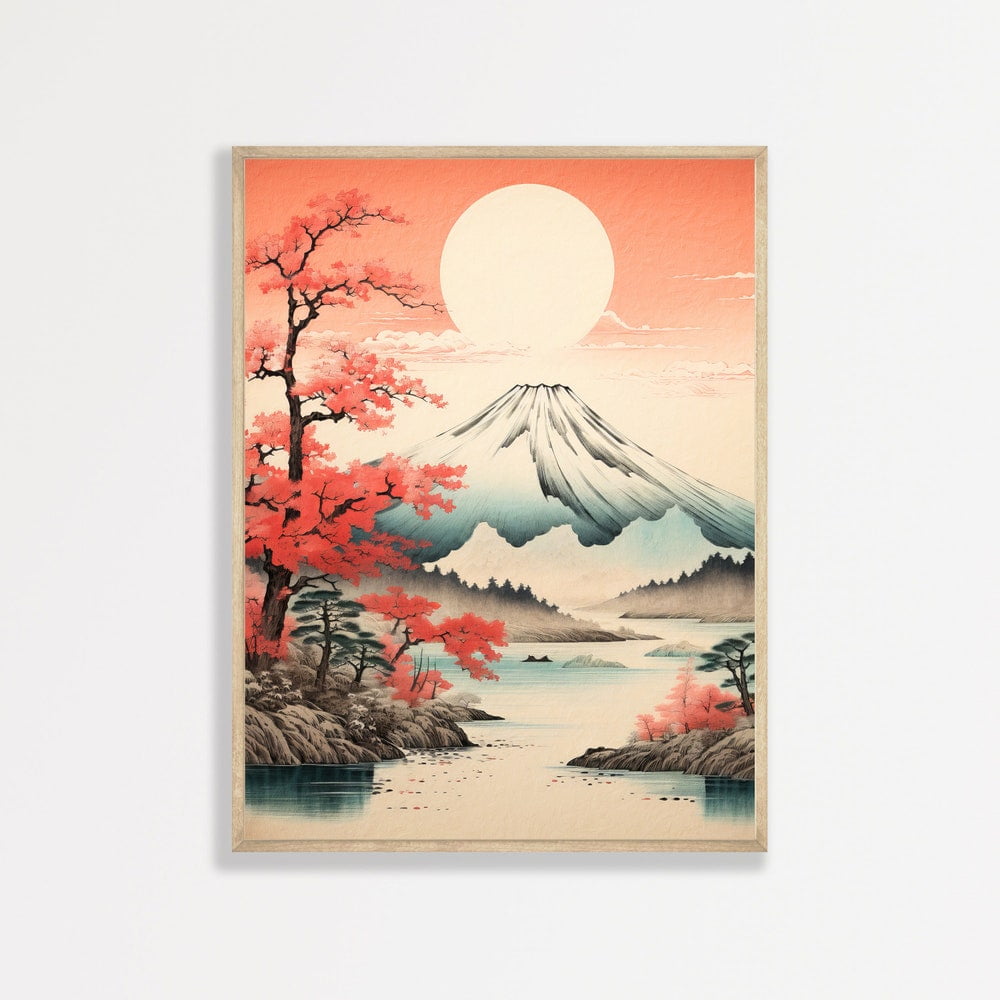 Mount Fuji Print, Minimal Japanese Wall Art, Modern Japandi Decor ...