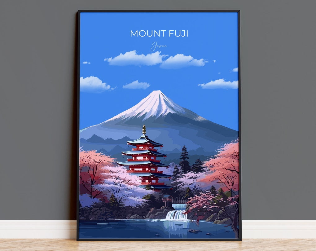 Mount Fuji Print, Travel Poster Of Mount Fuji, Japan Art Gift, Mount ...