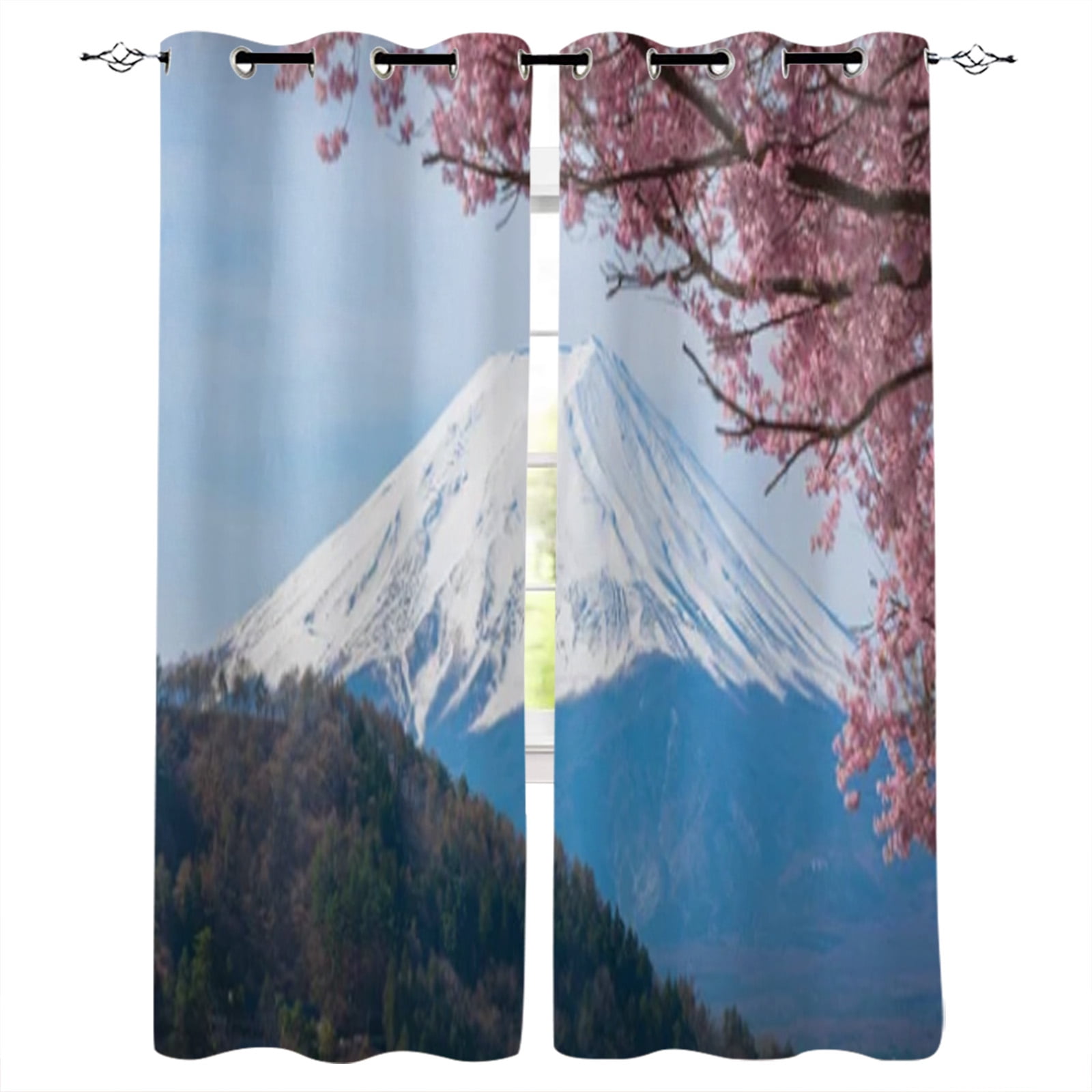 Mount Fuji Sakura Lake Japan Printing Curtain For Living Room Luxury ...