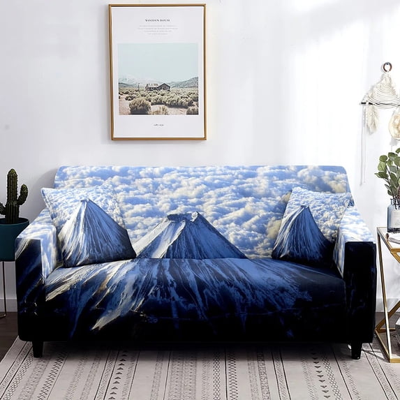 Mount Fuji Sofa Cover Pink Sunset Landscape Pattern Washable Furniture ...