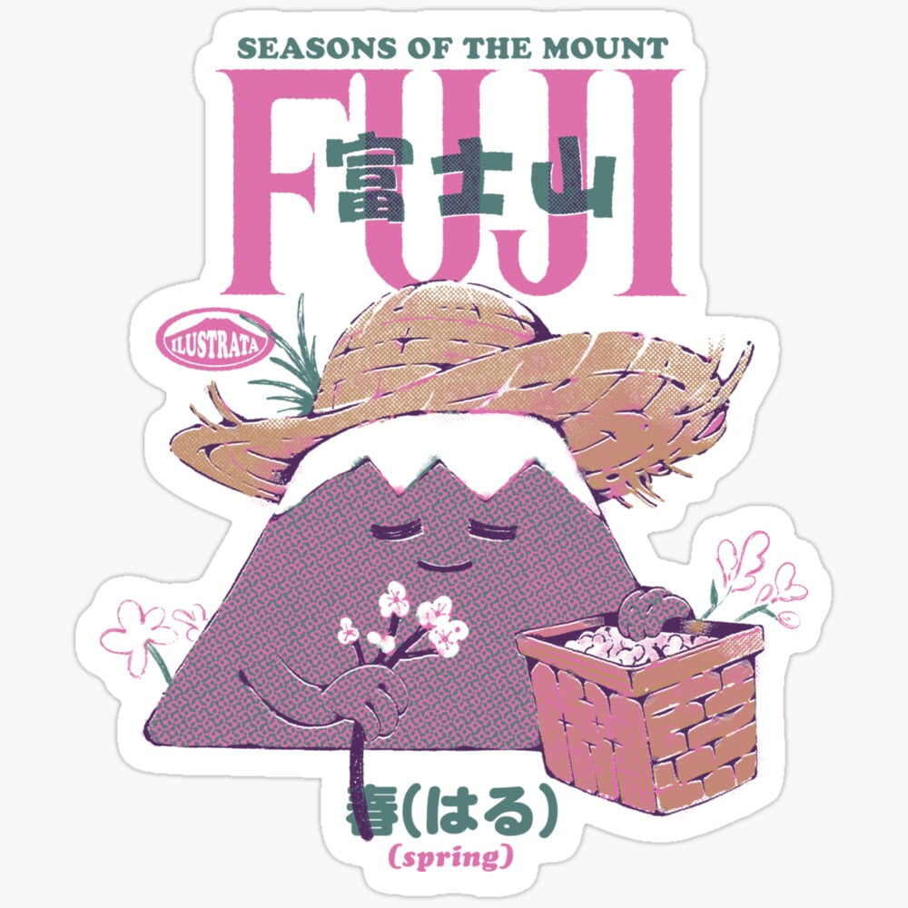 Mount Fuji Spring Sticker Phone Decal Water Bottle Stickers Car Decals ...