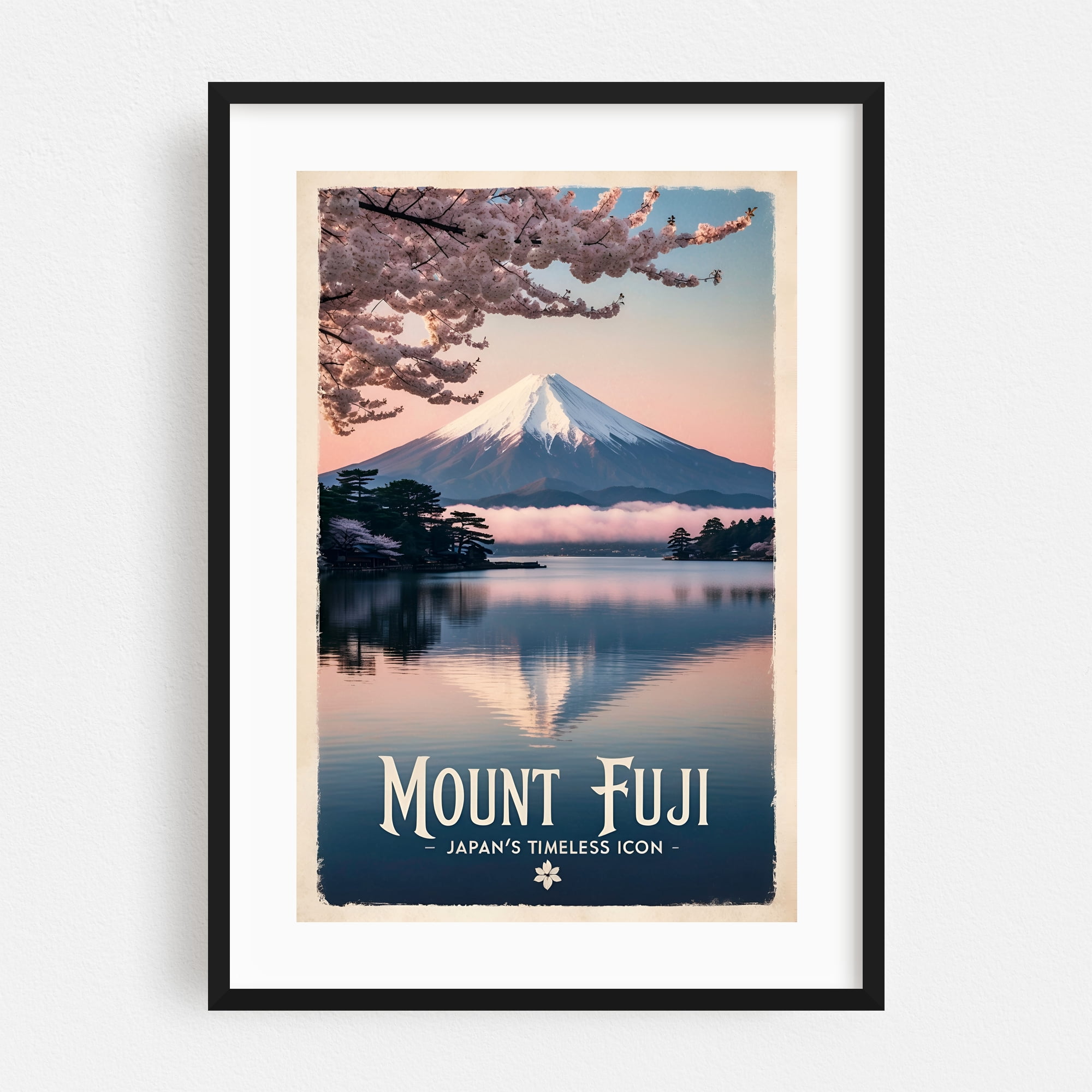 Mount Fuji Vintage Travel Poster – Japan’s Timeless Icon - Kitayama Shizuoka Japan Illustration ...