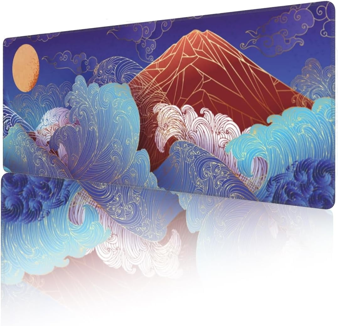 Mount Fuji XXL Extended Mouse Pad Large Sea Waves Gaming Mousepad ...