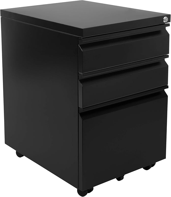 Mount-It! 3 Drawer File Cabinet with Lock and Wheels, Under Desk ...
