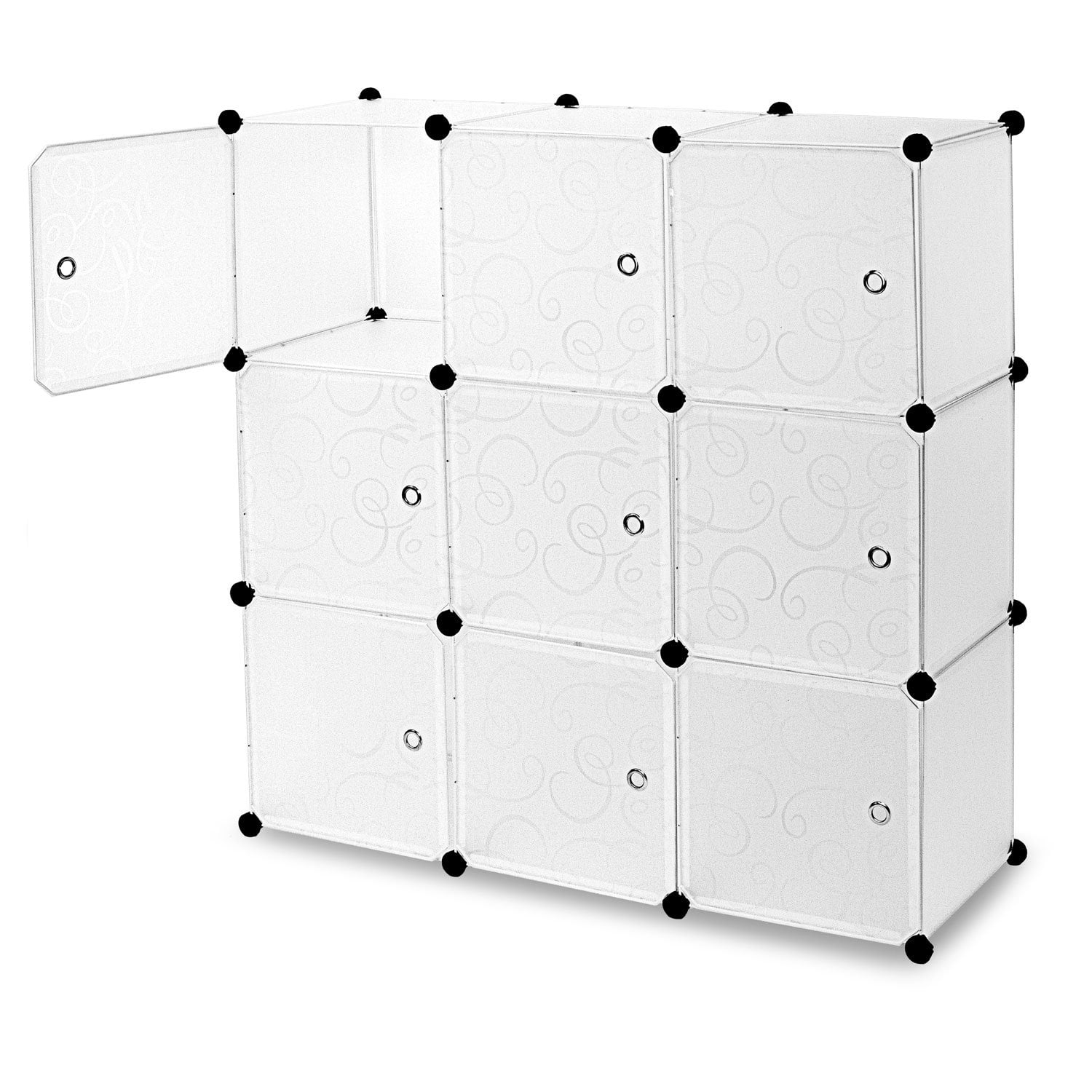 Mount-It! Stackable 9 Cube Storage Organizer | Office Plastic Clear ...