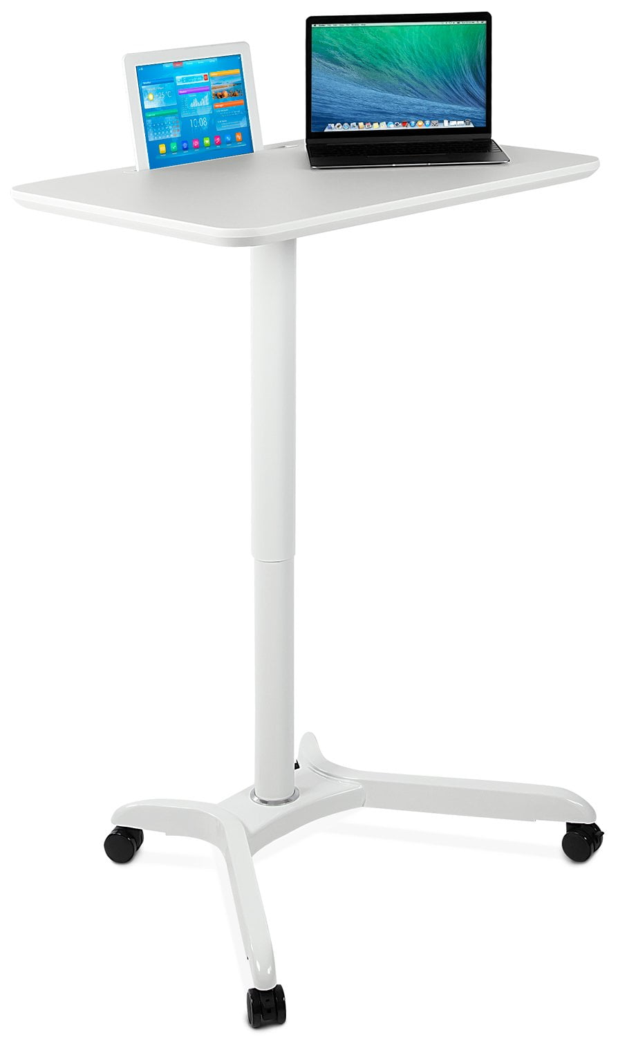 Mount-It! Computer Standing Cart Large Tabletop and Locking Casters ...