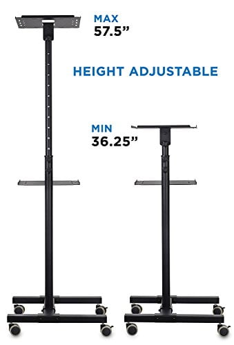 Mount-It! Mobile Projector and Laptop Stand (2 Shelves), Rolling Cart ...