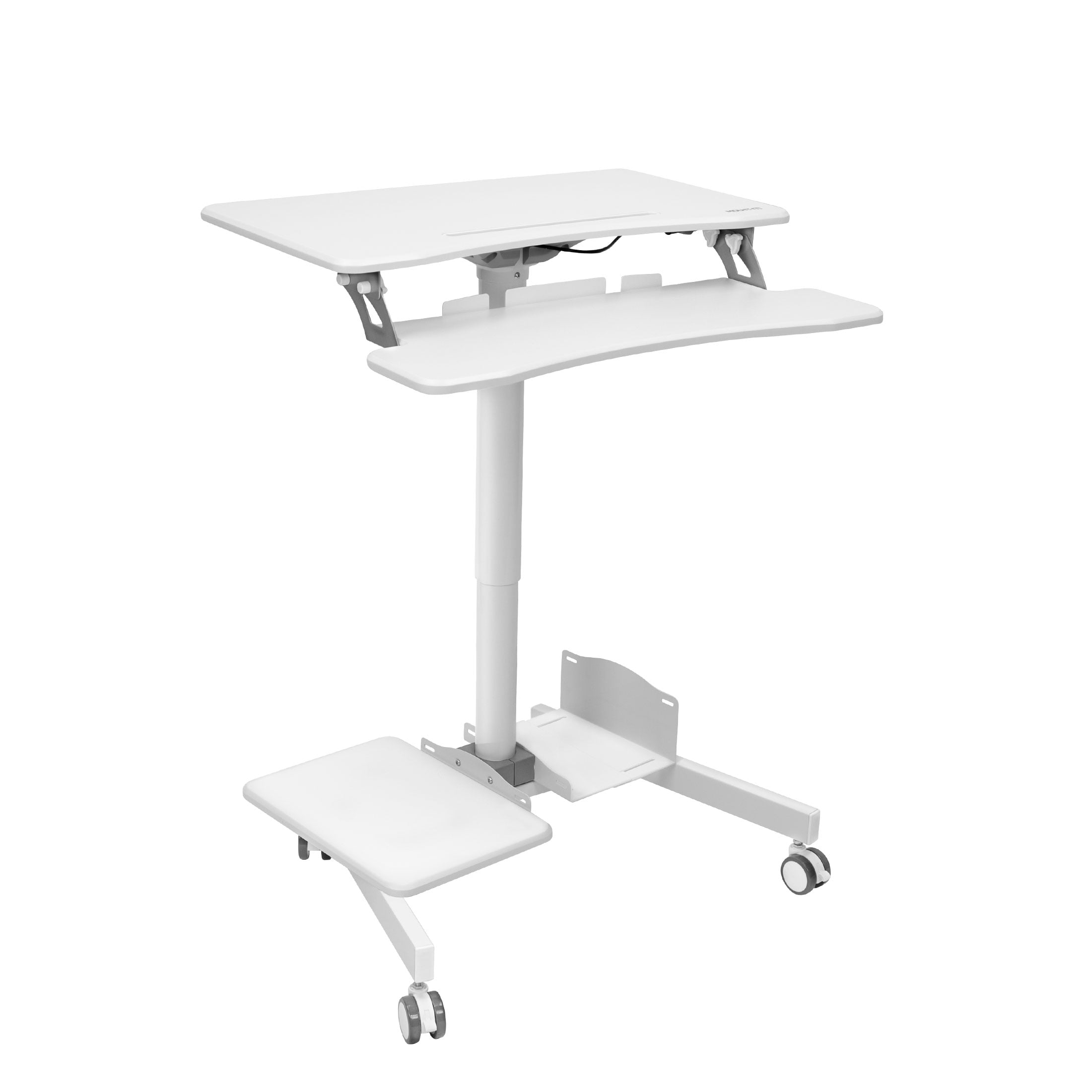 Mount-It! Mobile Sit-Stand Computer Workstation, Ergonomic, White ...