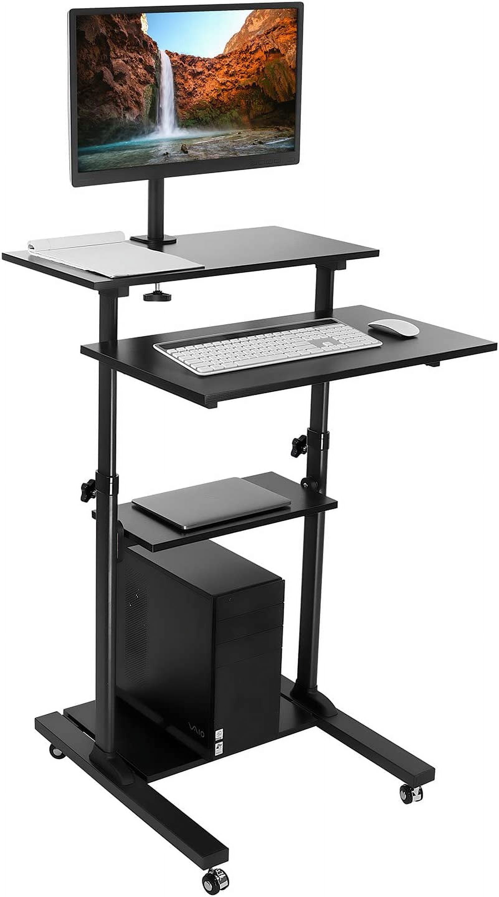 Mount-It Mobile Stand Up Desk / Height Adjustable Computer Work Station ...