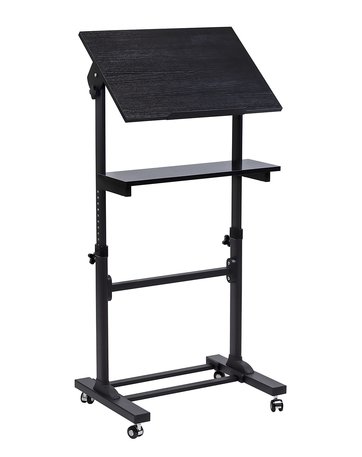 Mount-It! Mobile Stand Up Desk / Presentation Lectern Height-Adjustable ...