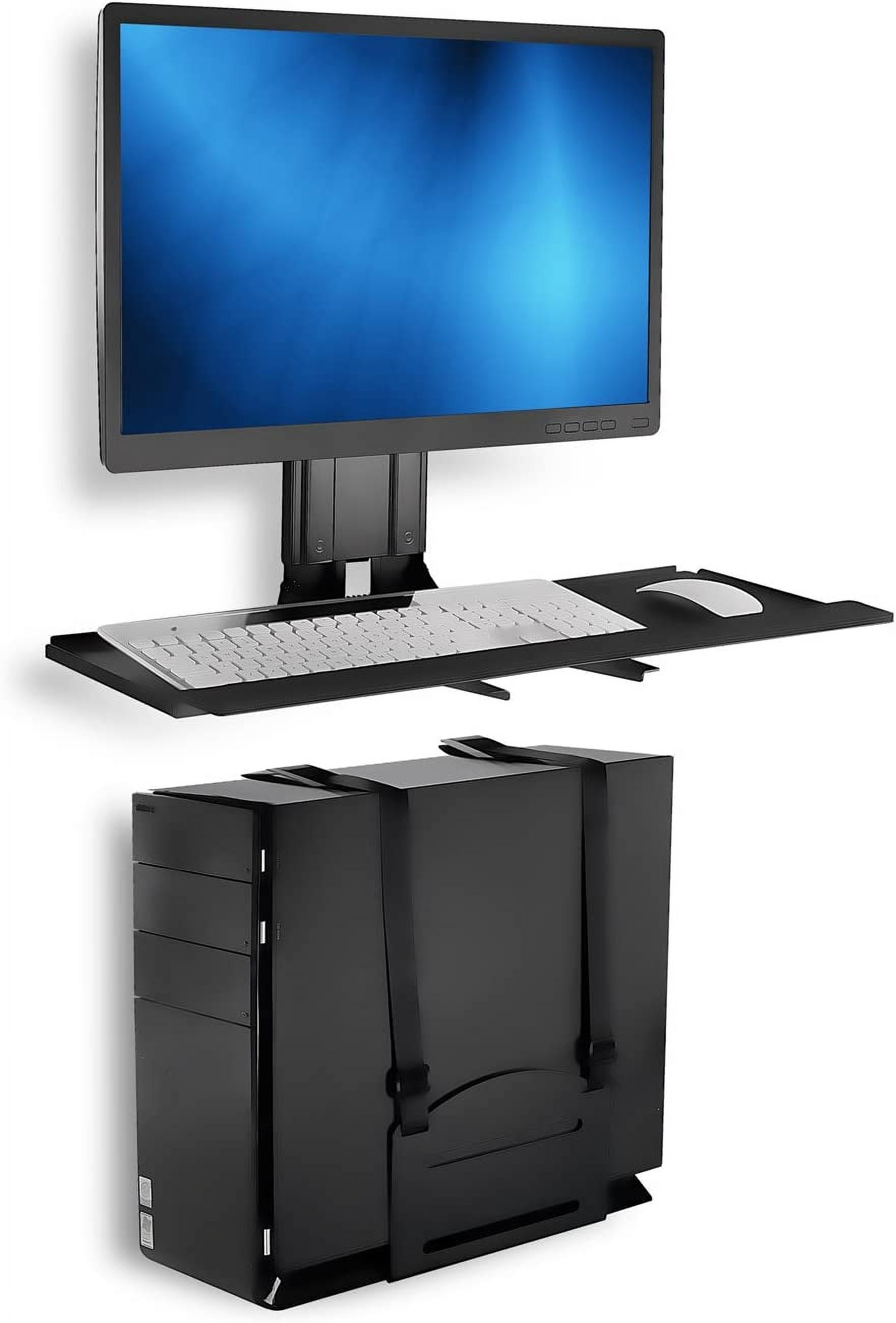 Mount-It! Monitor and Keyboard Wall Mount with CPU Holder, Height ...