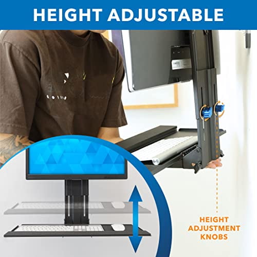 Mount-It! Monitor and Keyboard Wall Mount, Height Adjustable Standing ...