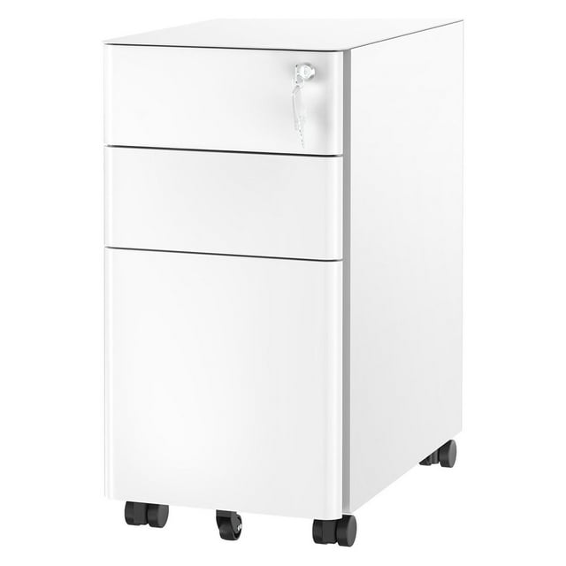 Mount-It! Slim Rolling File Cabinet with 3 Drawers, For Offices ...