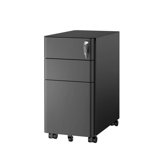 Mount-It! Slim Rolling File Cabinet with 3 Drawers, For Offices ...