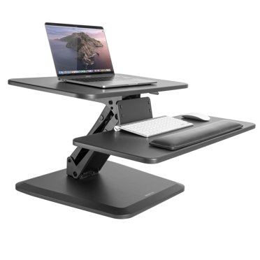 Two-Tier Pneumatic Standing Desk Converter - White Oak - Walmart.com
