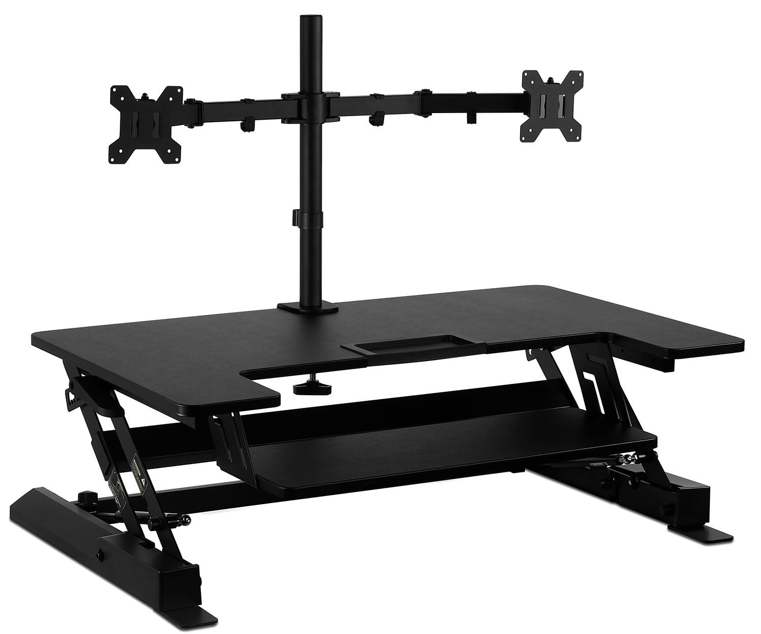 Mount-It! Standing Desk Converter with Dual Monitor Mount, 36 inch ...