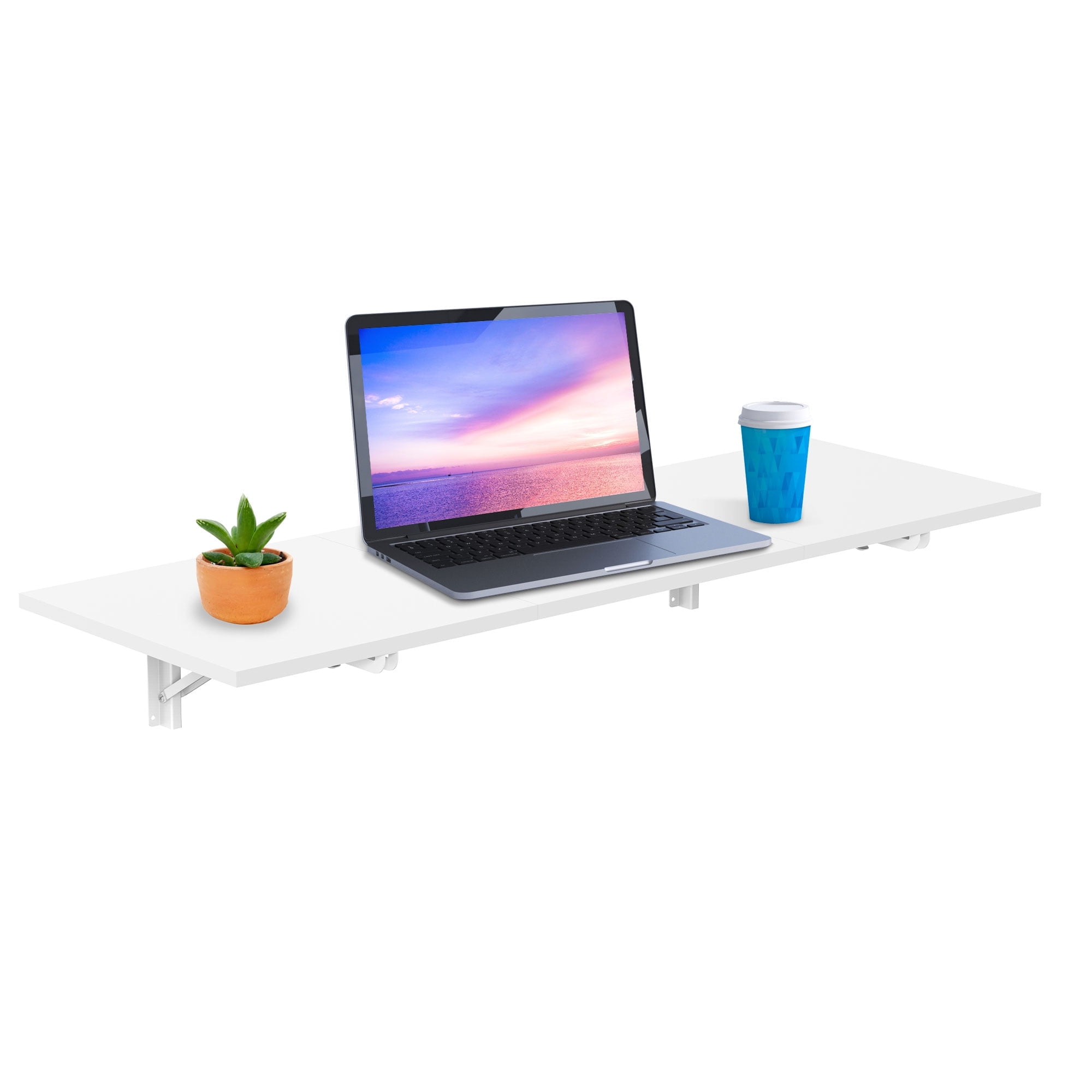 Mount-It! Wall Mounted Drop Leaf Table, Folding, Workbench, White ...