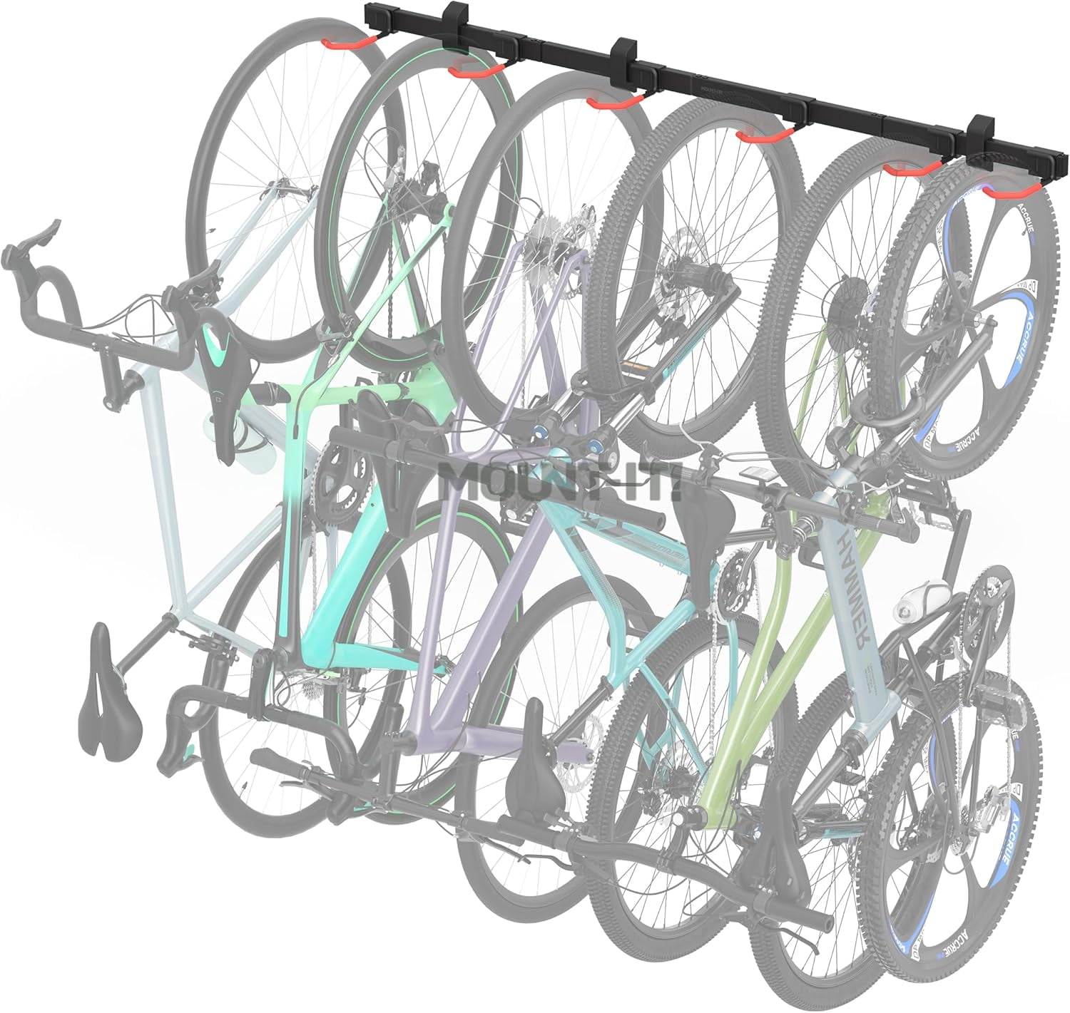 Mount-It! WheelsUp Bike Wall Mount for 6 Bikes | Heavy-Duty Garage ...