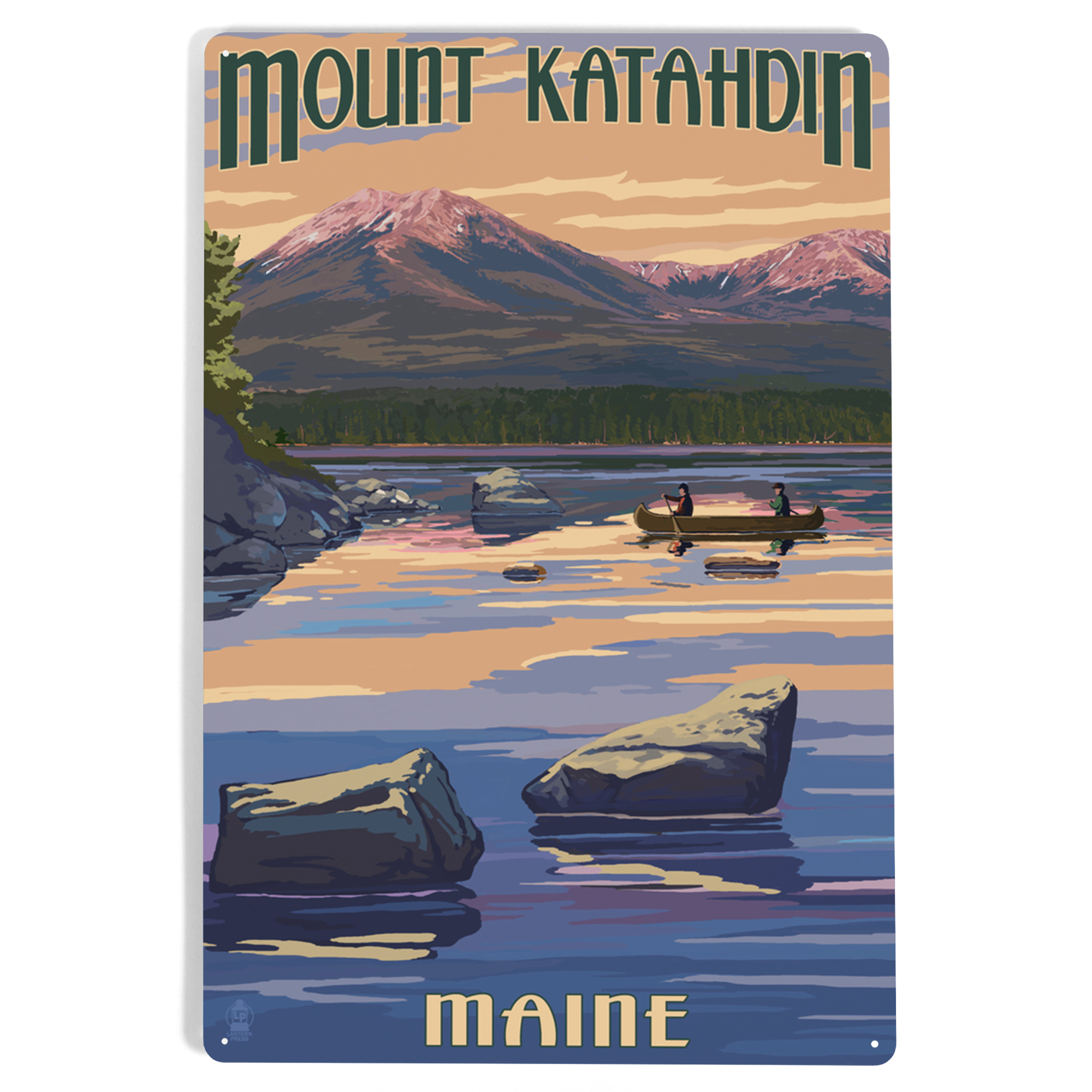 Mount Katahdin, Maine (12x18 Aluminum Art, Indoor Outdoor Metal Sign ...
