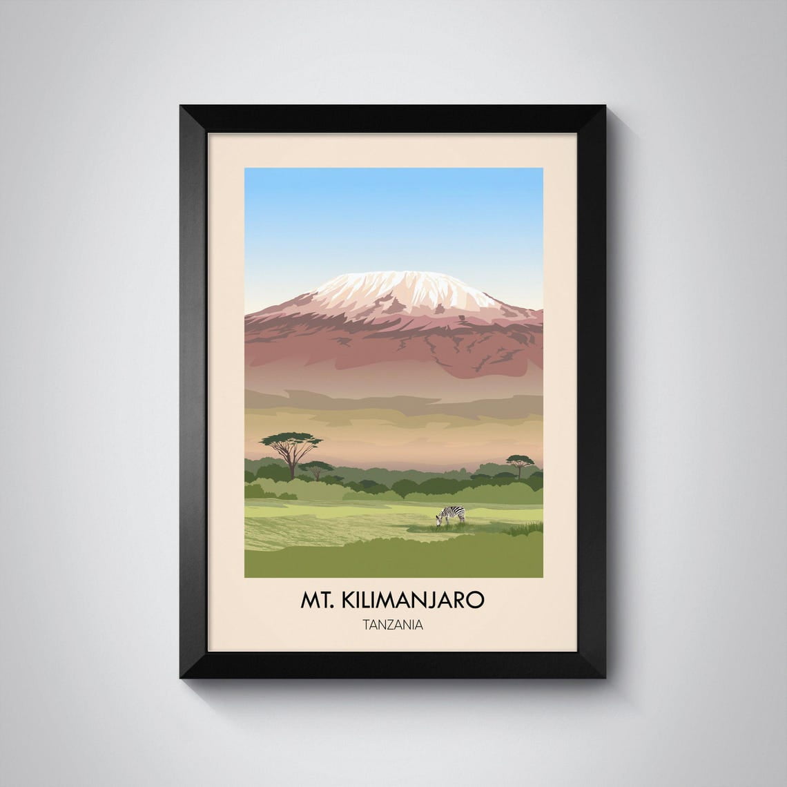 Mount Kilimanjaro Poster, Tanzania Travel Print, Mt Kilimanjaro ...