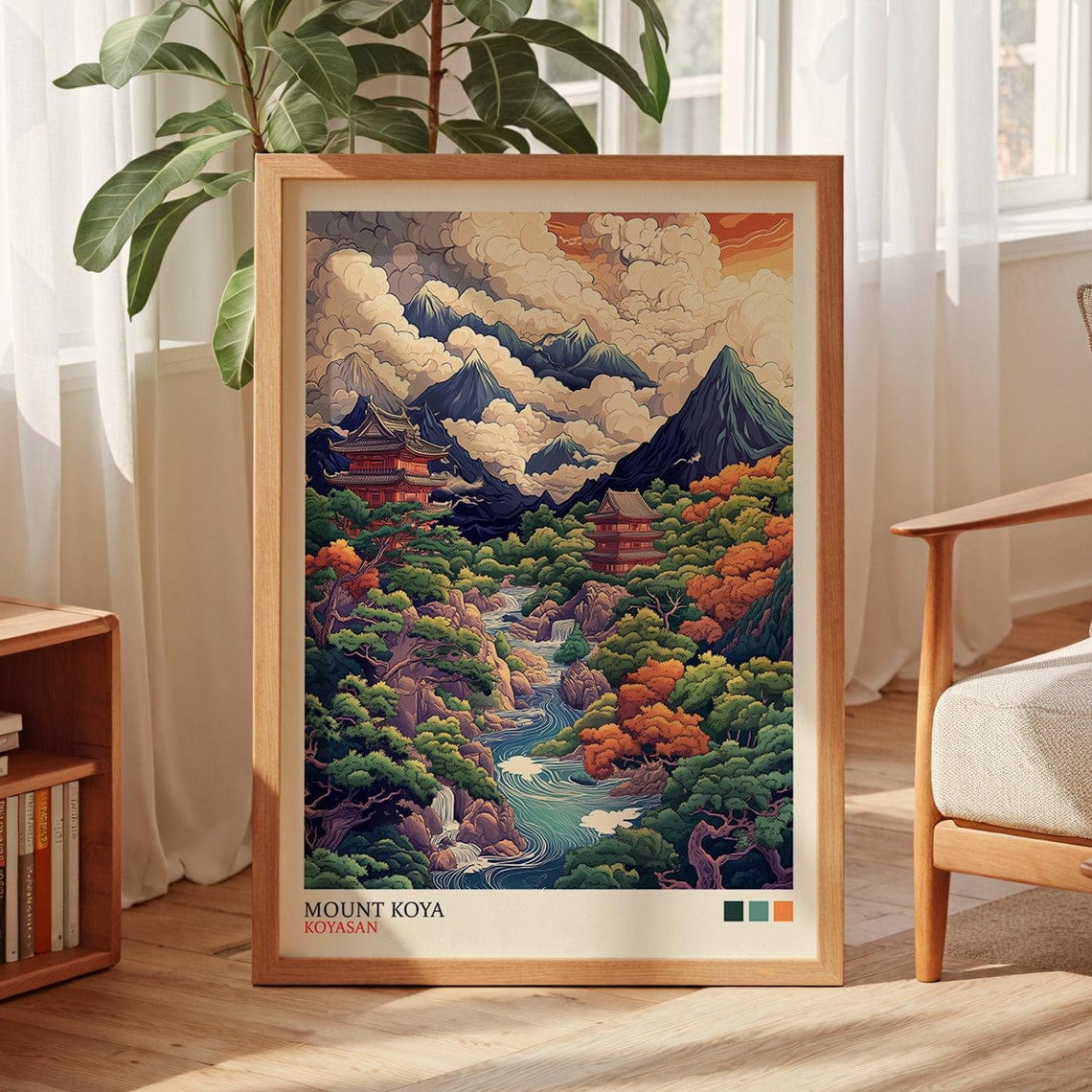 Mount Koya Japanese Wall Art, Japandi Wall Art, Modern Wave Wall Art, Japandi Print, Japan ...