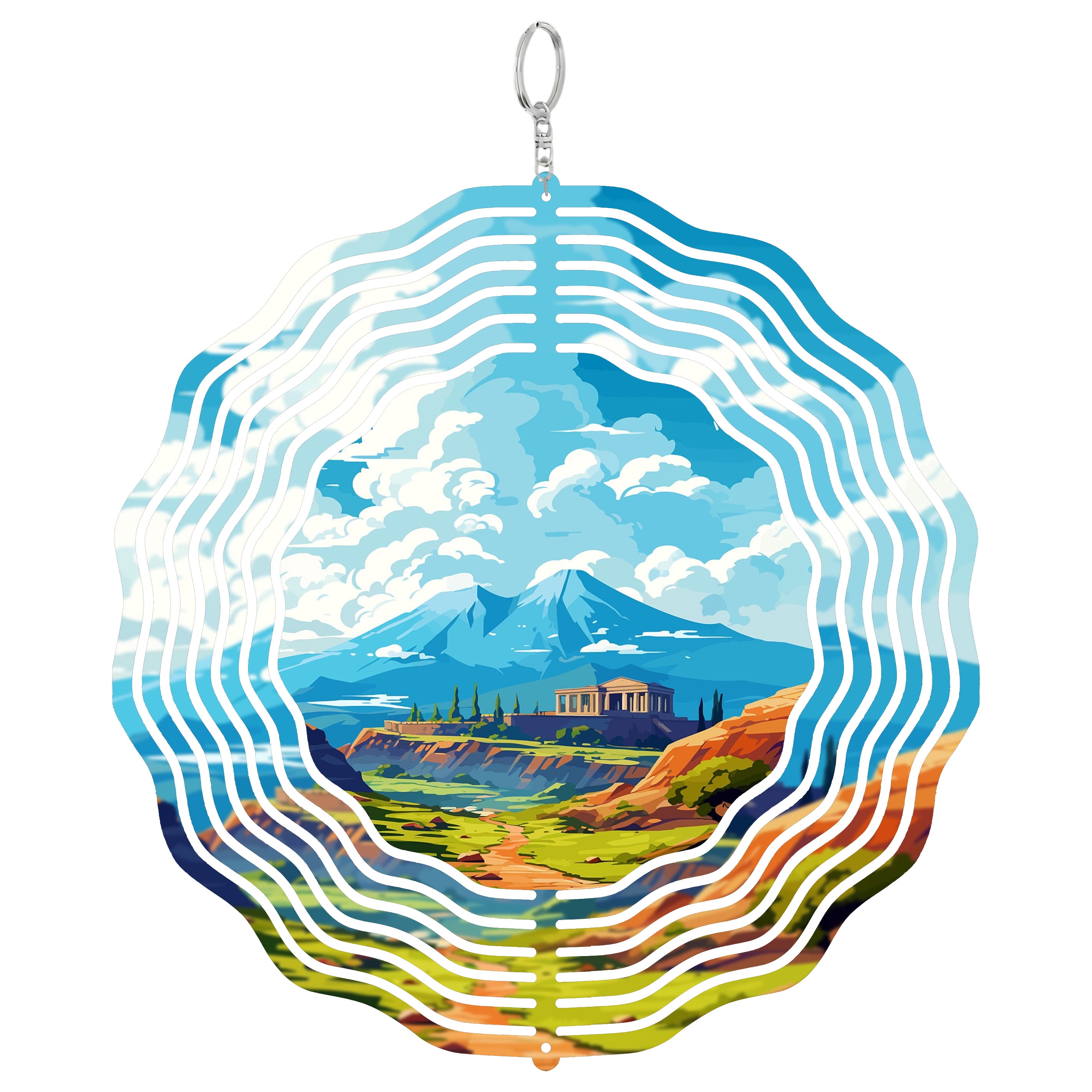 Mount Olympus Greece Gods 3D Wind Spinner Stainless Steel Kinetic Yard ...
