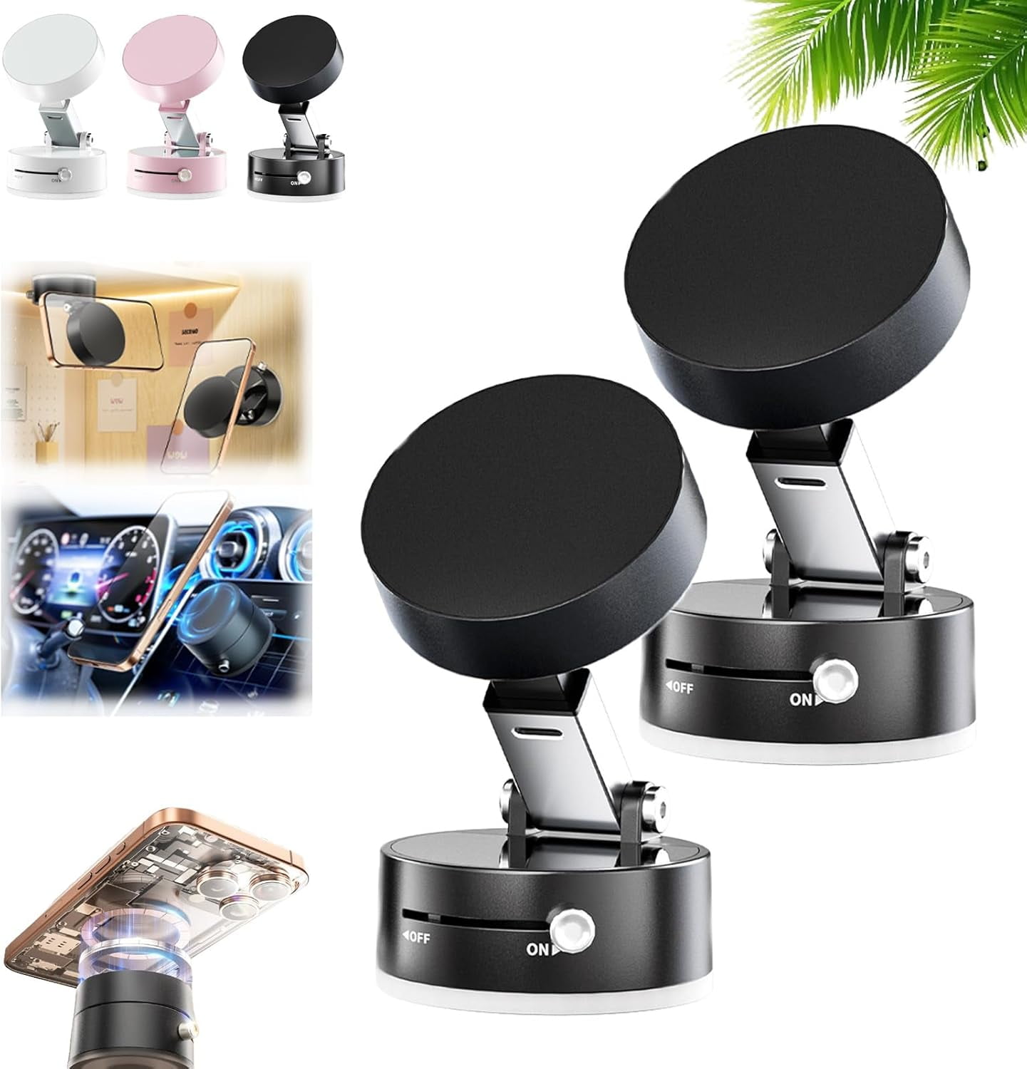 Mount for Portable Magnetic Cell Phone Holder, Vacuum Suction Magnetic ...