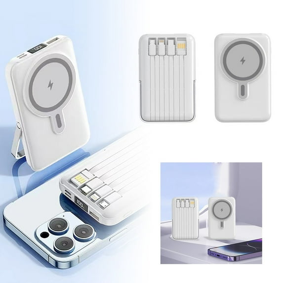 Mount Power Bank Compact Portable 10000mAh Wireless Charging Built In ...