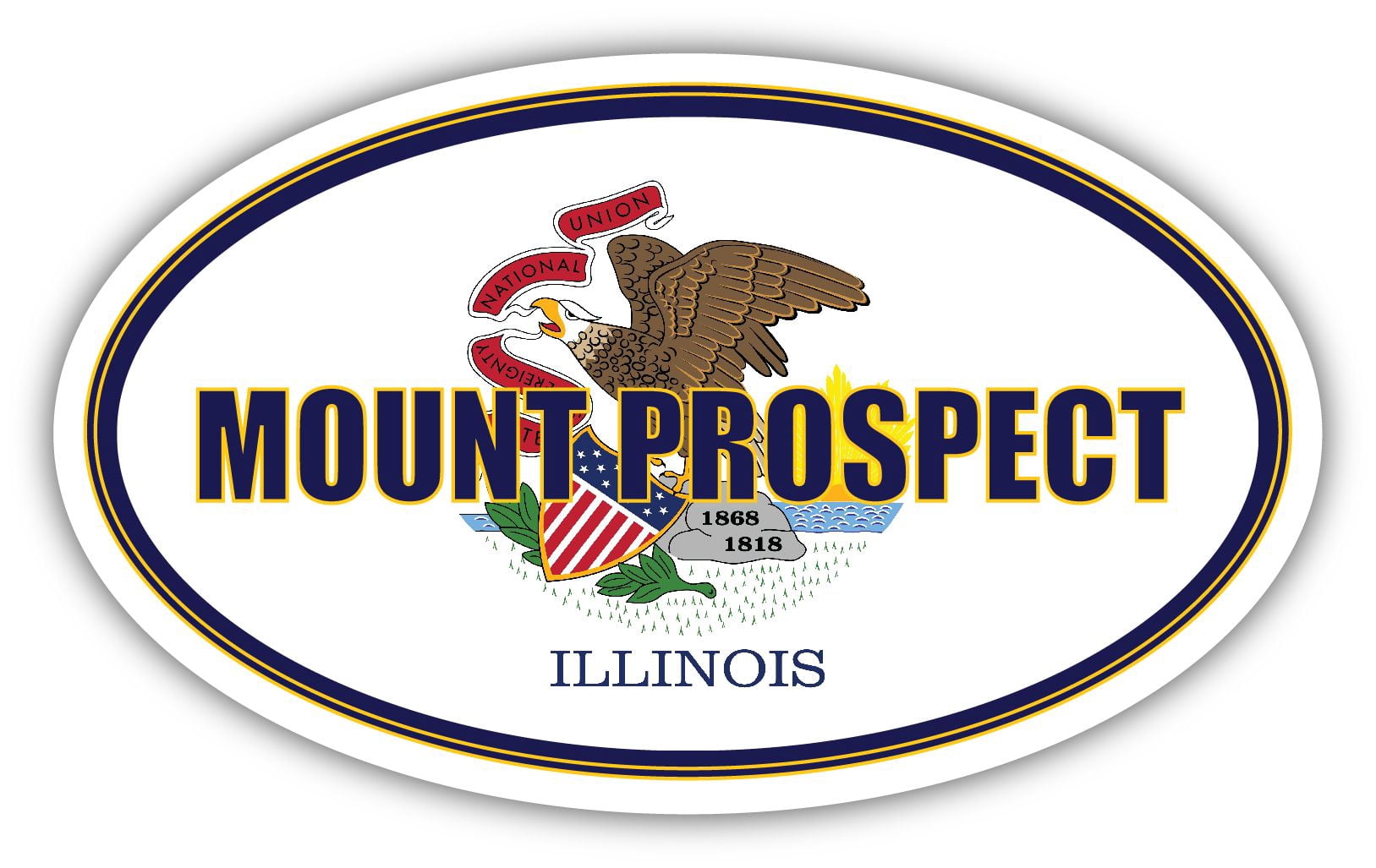 Mount Prospect City Illinois State Flag | IL Flag Cook County Oval ...