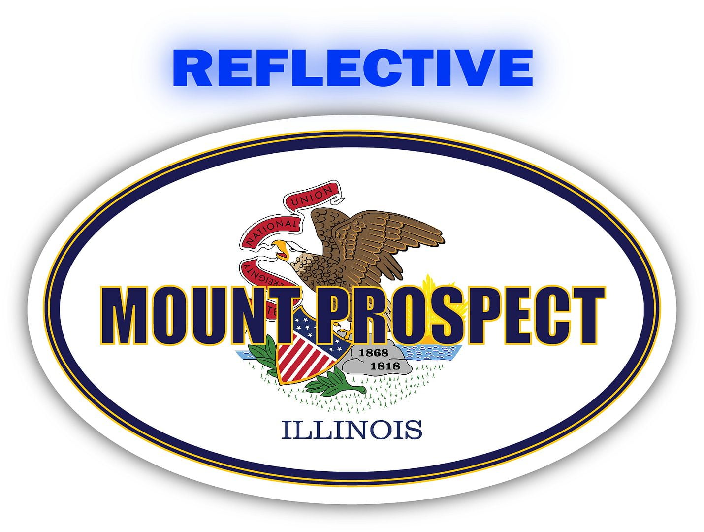Mount Prospect City Illinois State Flag | IL Flag Cook County Oval ...