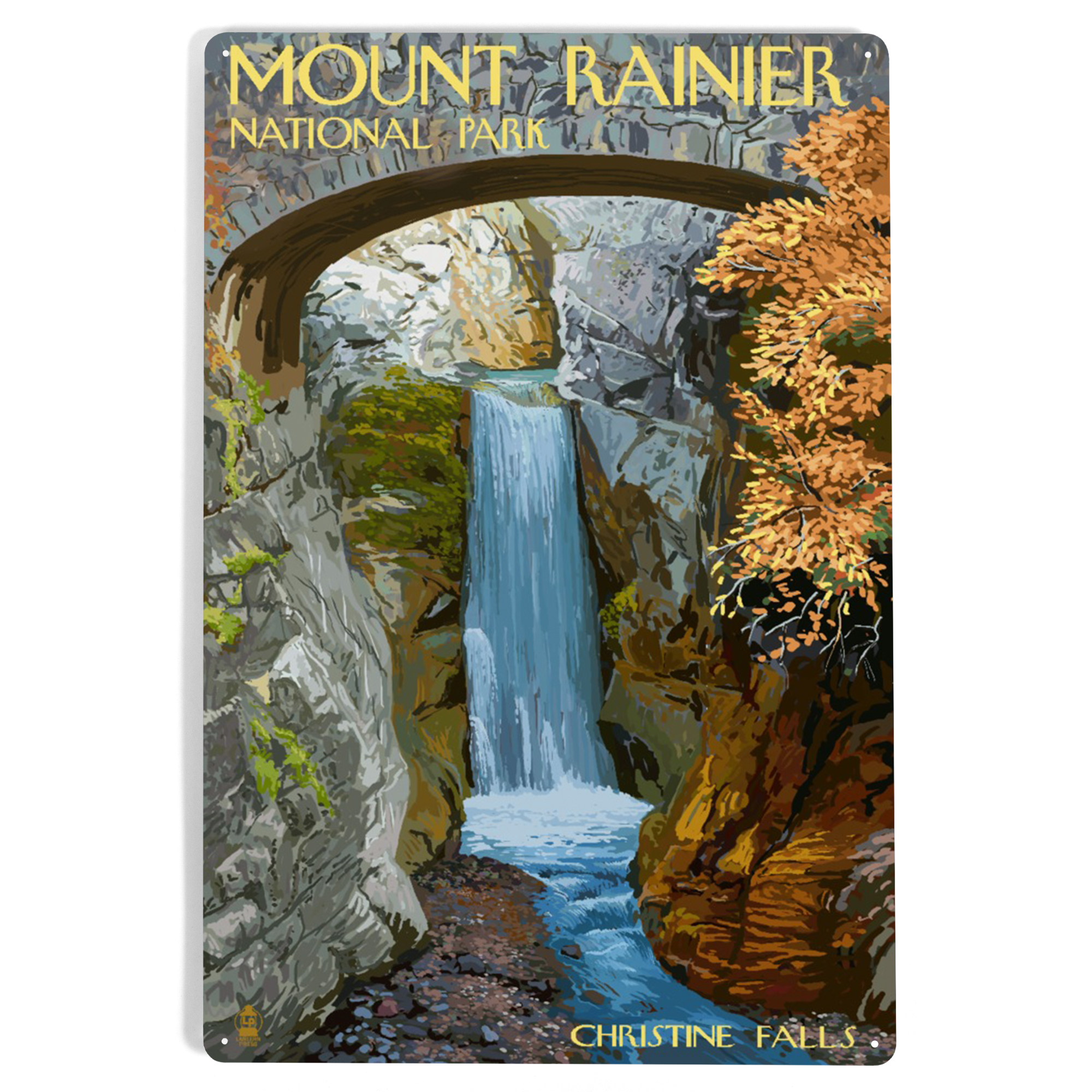 Mount Rainier National Park, Christine Falls (12x18 Aluminum Art ...