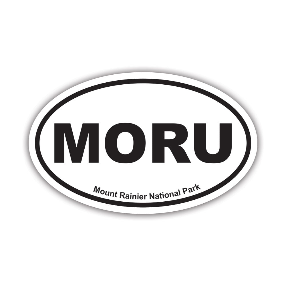 Mount Rainier National Park MORU Oval Sticker Decal - Self Adhesive Vinyl - Weatherproof - Made ...